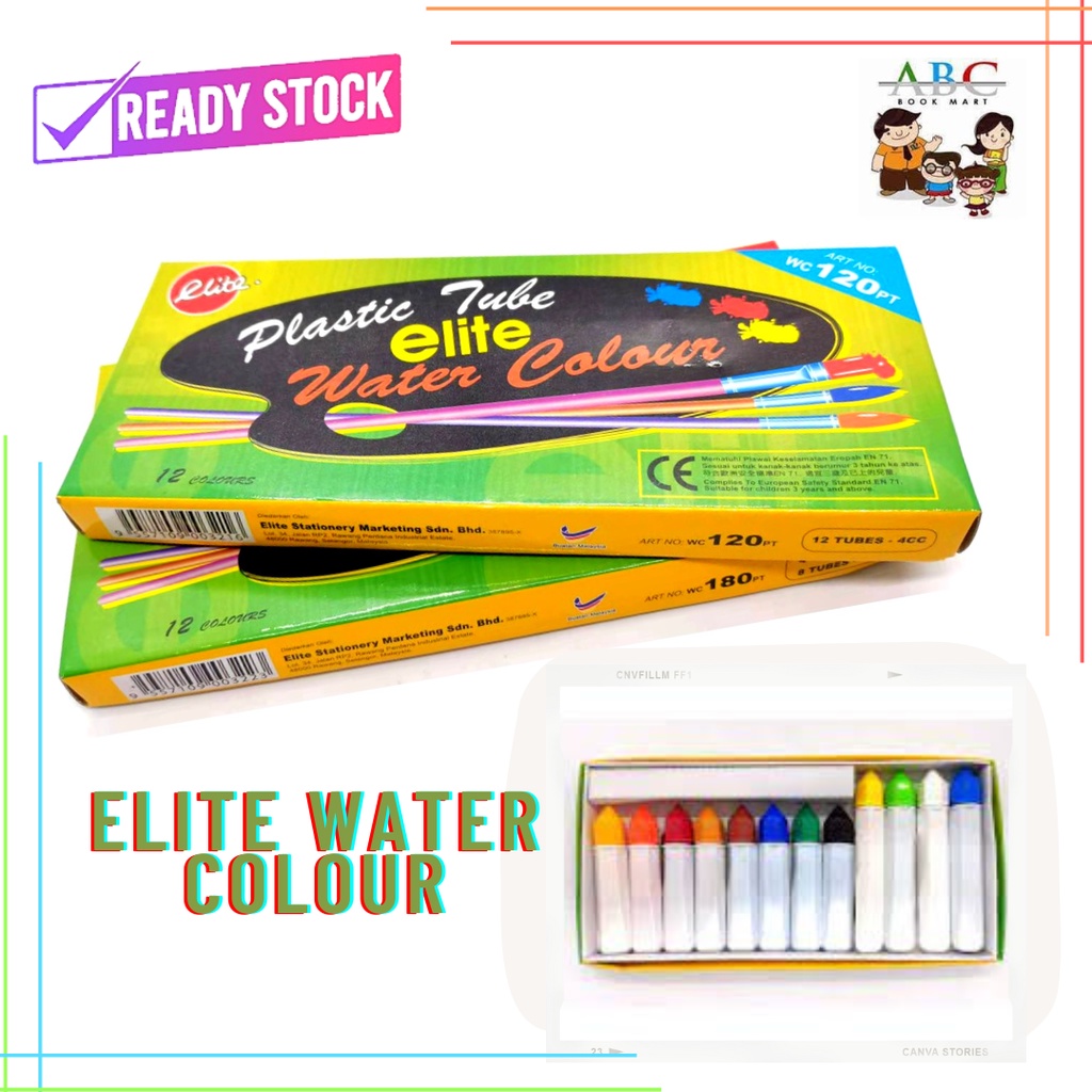 ( READY STOCK ) ELITE PLASTIC TUBE WATER COLOUR | Shopee Malaysia