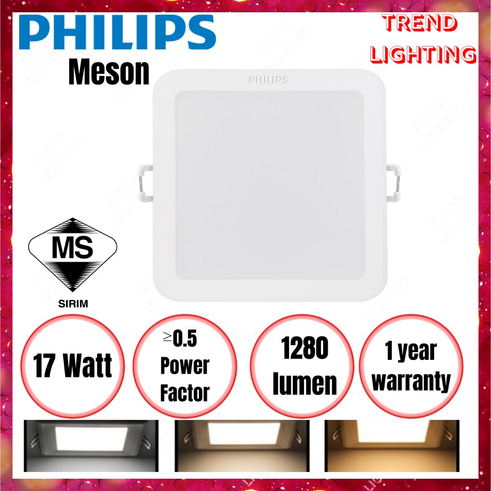 PHILIPS Meson 59467 Square 17W LED Down lights | led Recessed downlight ...