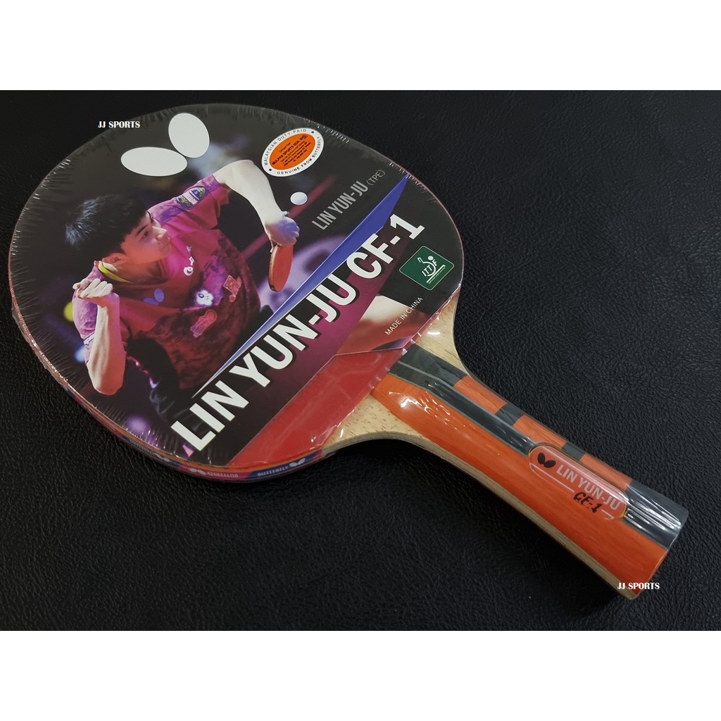BUTTERFLY LIN YUN-JU CF-1 FL SHAKEHAND TABLE TENNIS CARBON FIBER RACKET ...