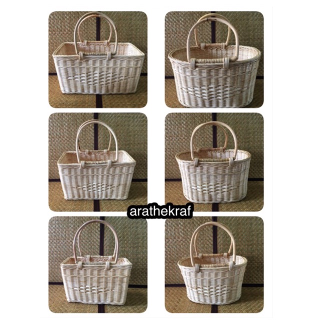 Bakul Rotan Set Murah 🔥 / Bakul Pasar / Rattan Basket Set | Shopee Malaysia