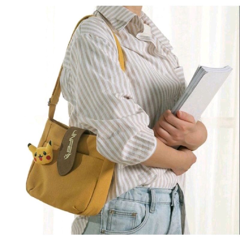 Mini Plush Sling bag Mini Satchel Handbags Canvas Pikachu plush bags ...