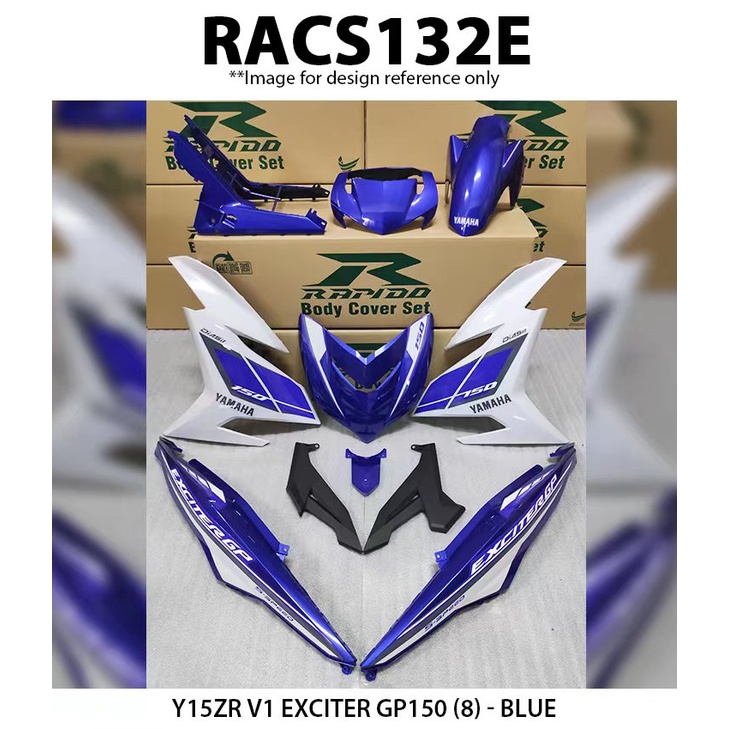 Cover Set Rapido Y15ZR V1 V2 Yamaha Exciter GP150 (8) Blue Ysuku Accessories Motor Y15 GP-150 ...