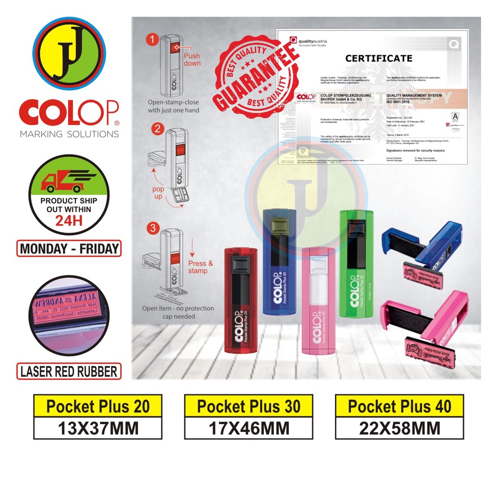 COLOP Cop Nama Stamp Chop Pocket Stamp Rubber Stamp Nurse Stamp Self ink Stamp Name Chop Cop ...