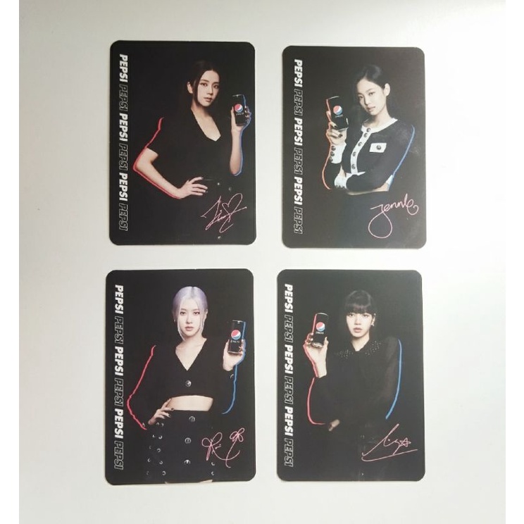 BLACKPINK X PEPSI OFFICIAL PHOTOCARD OT4 (JISOO,JENNIE, ROSE,LISA ...