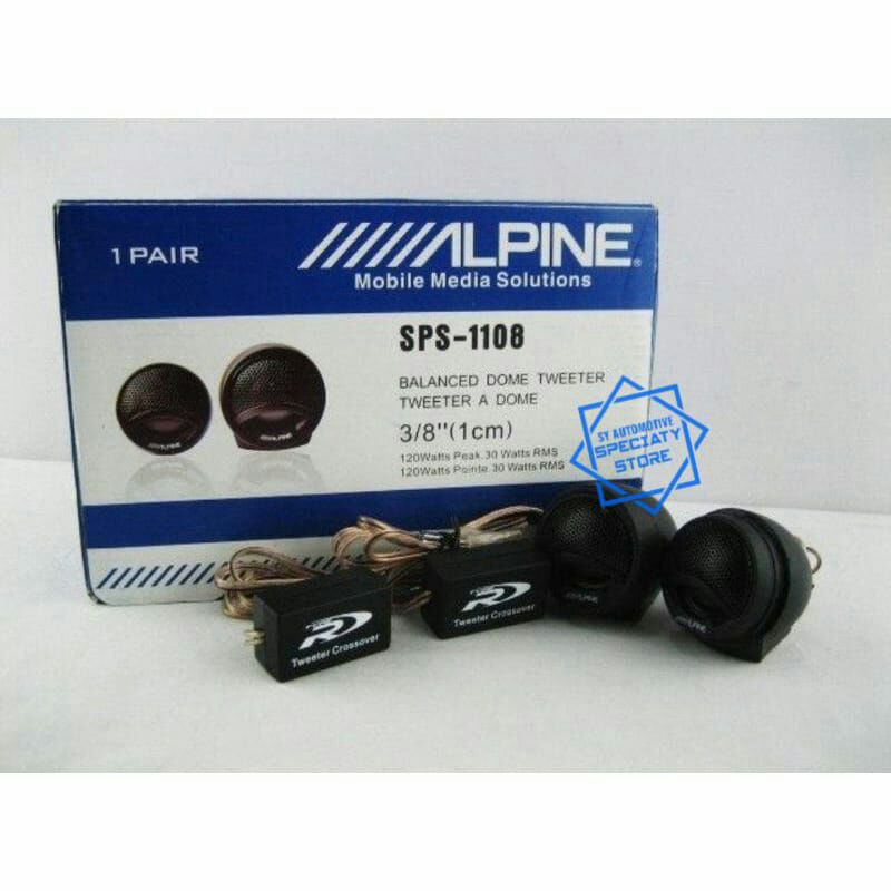 Alpine SPS-1108 Component Tweeter 3/8" 120W Car Tweeters Type-S Alpine ...