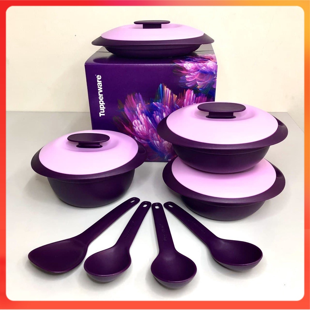 PURPLE ROYALE PETIT SERVEWARE SET TUPPERWARE / SET SERVING TUPPERWARE ...