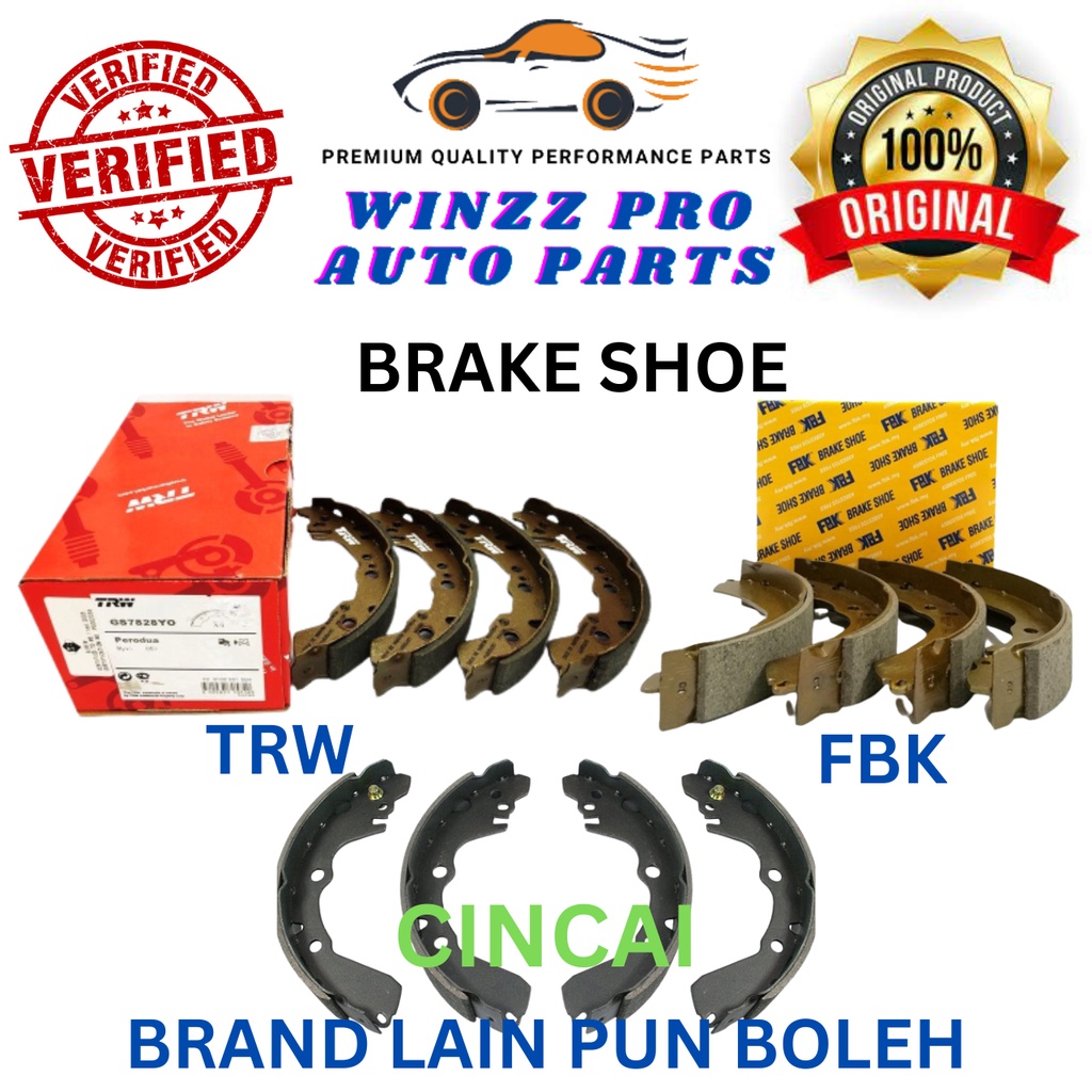REAR BRAKE SHOE PROTON SAGA 12V/ISAWARA/WIRA/BLM/GEN2/PERSONA/EXORA ...