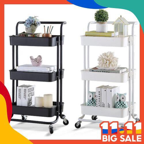 Ready Stock Ikea 3 Tier Trolley Storage Racks Office Shelves Book ...