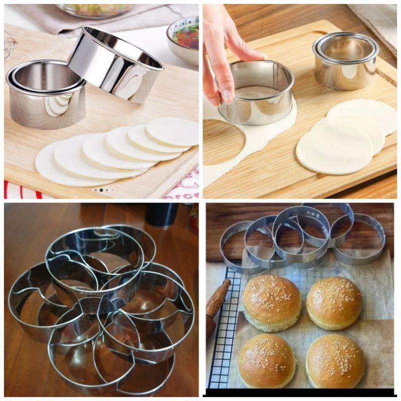 6pcs stainless Round burger Ring burger Ring Bread Mold | Shopee Malaysia