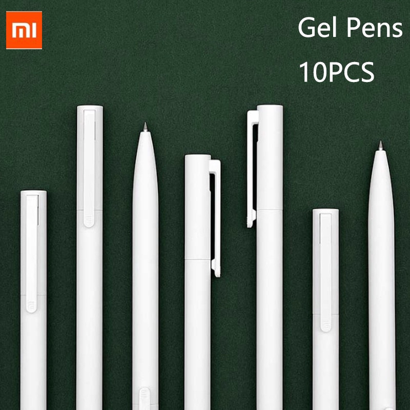 Xiaomi 10Pcs Gel Pens 0.5mm bullet pen White PREMEC Smooth Switzerland ...