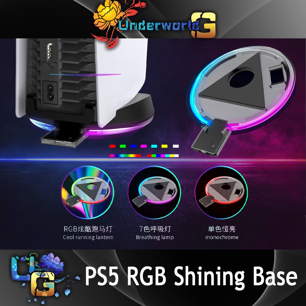 RGB PS5 Stand Light Lighting Adjustable Stand Horizontal & Vertical PS5 ...
