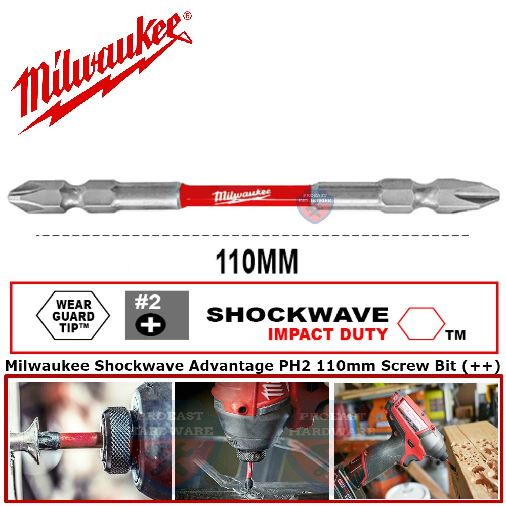 Milwaukee Shockwave Impact Duty Ph2 110 Mm Double Ended Power Bit 1