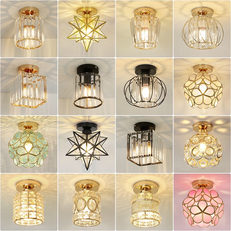 【All 3 Color Light】Ceiling Light Creative Crystal Aisle Ceiling Lights ...
