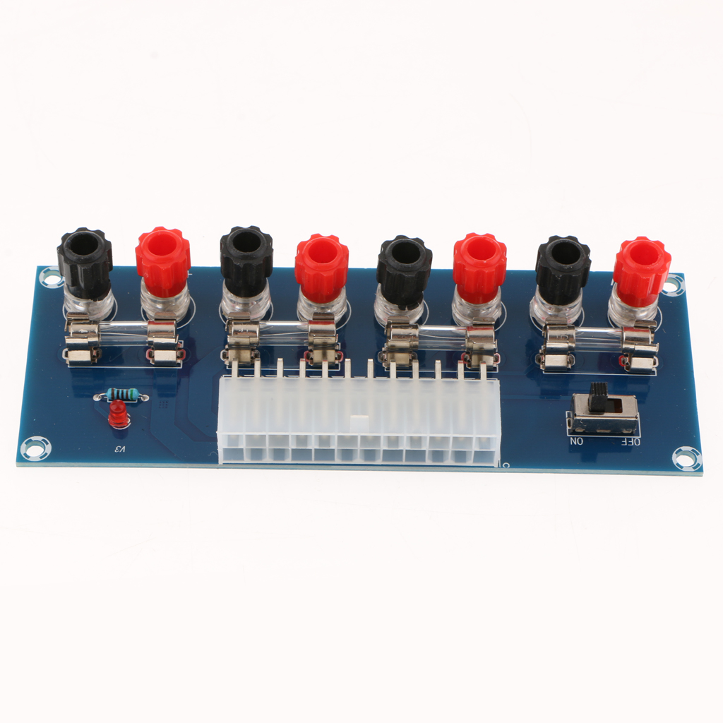 SafeTrip Benchtop Power Board 24-Pin Computer ATX Power Supply Breakout ...