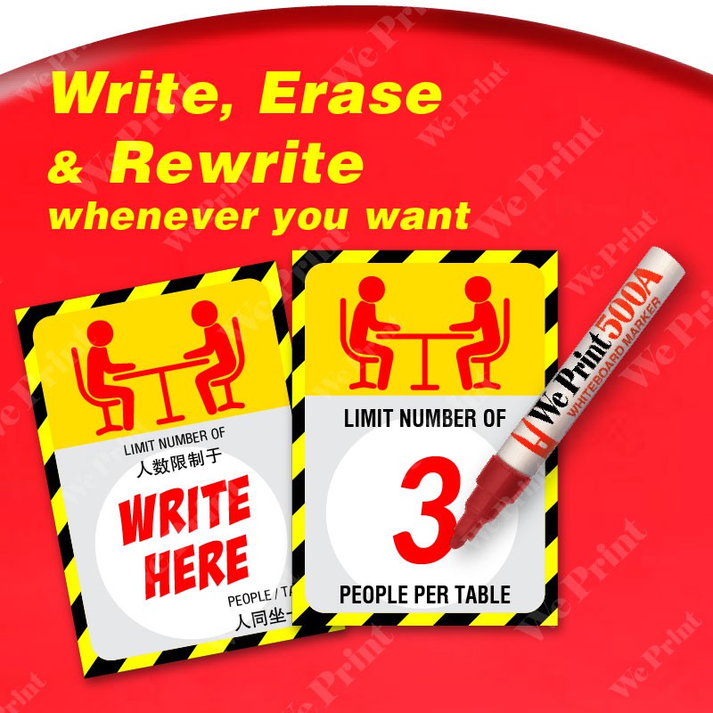 A6 Size Social Distancing Table Top Sticker for Workplace, Restaurant ...