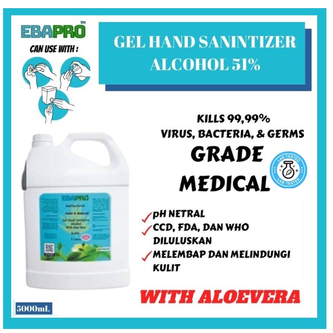 Ebapro Gel Alcohol Hand Sanitizer 5 Liter - Medical Grade | Shopee Malaysia