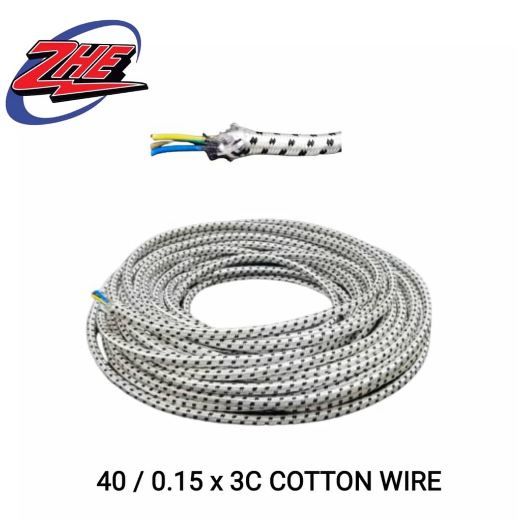 COTTON WIRE 40 / 0.15 x 3C 100% PURE FULL COPPER FOR ELECTRIC IRON ...
