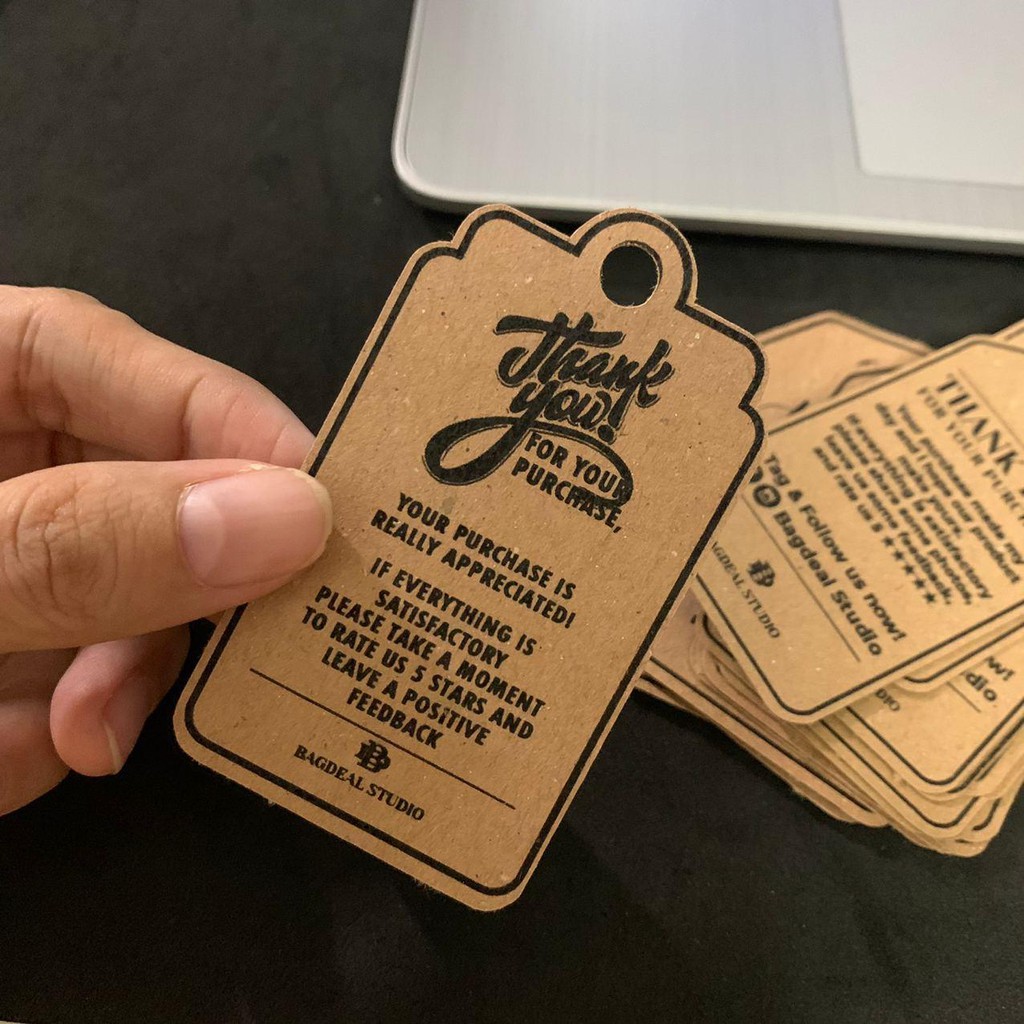 Shopee Hang Thank You Tag Kraft Paper Can Customize | Shopee Malaysia