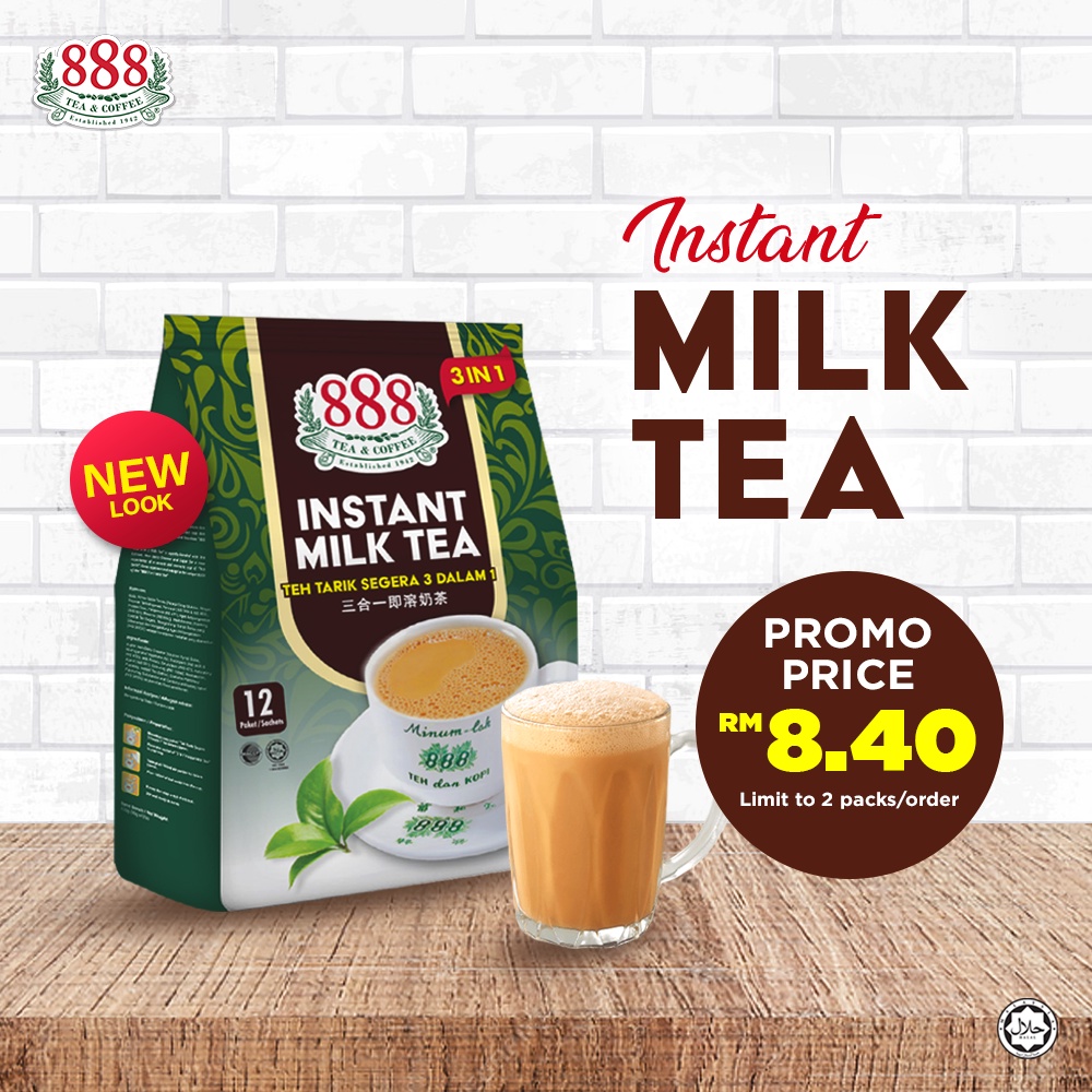 888 3 in 1 Instant Milk Tea / Teh Tarik (35g x 12 Sachets) | Shopee ...