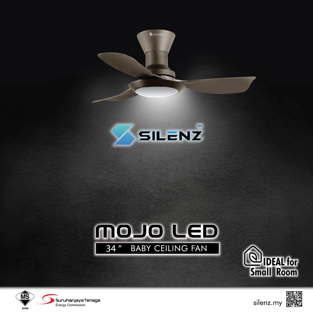 Silenz Mojo LED 34 Inch DC Fan With 3 Colour LED Light | Shopee Malaysia