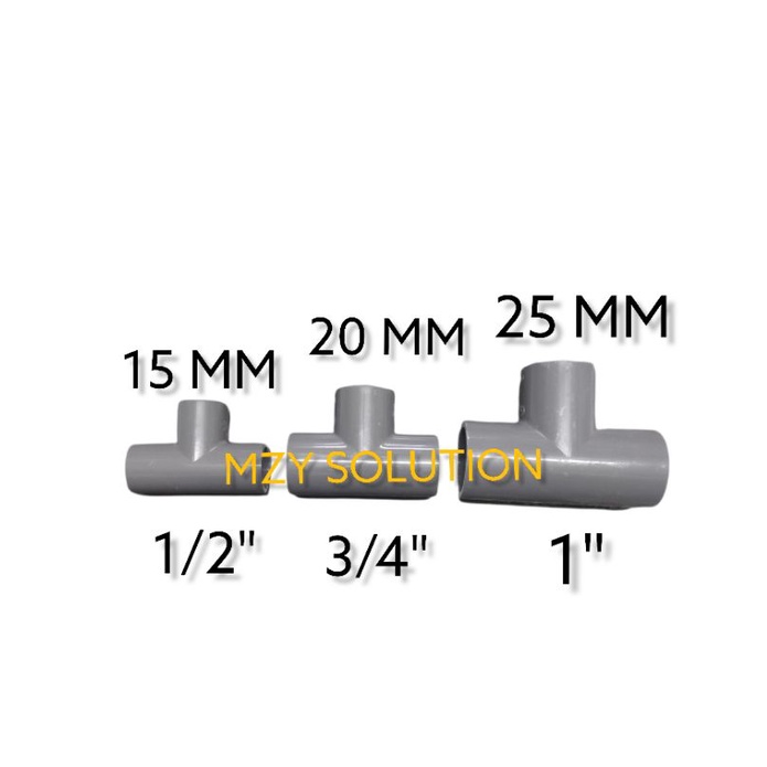 TEE PVC PENYAMBUNG PAIP PLASTIK 15MM/20MM/25MM | Shopee Malaysia