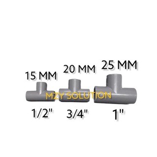 TEE PVC PENYAMBUNG PAIP PLASTIK 15MM/20MM/25MM | Shopee Malaysia