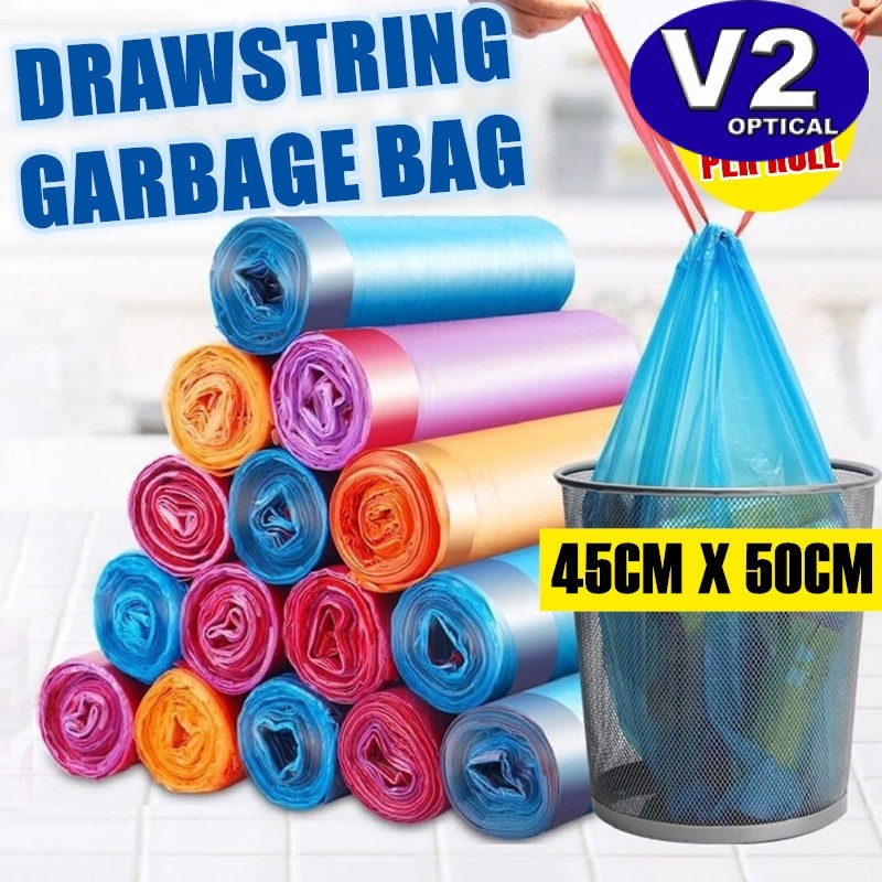 Automatic Closing Tie On Garbage Bag Bags With Rope Easy Pull 45cmx50cm ...