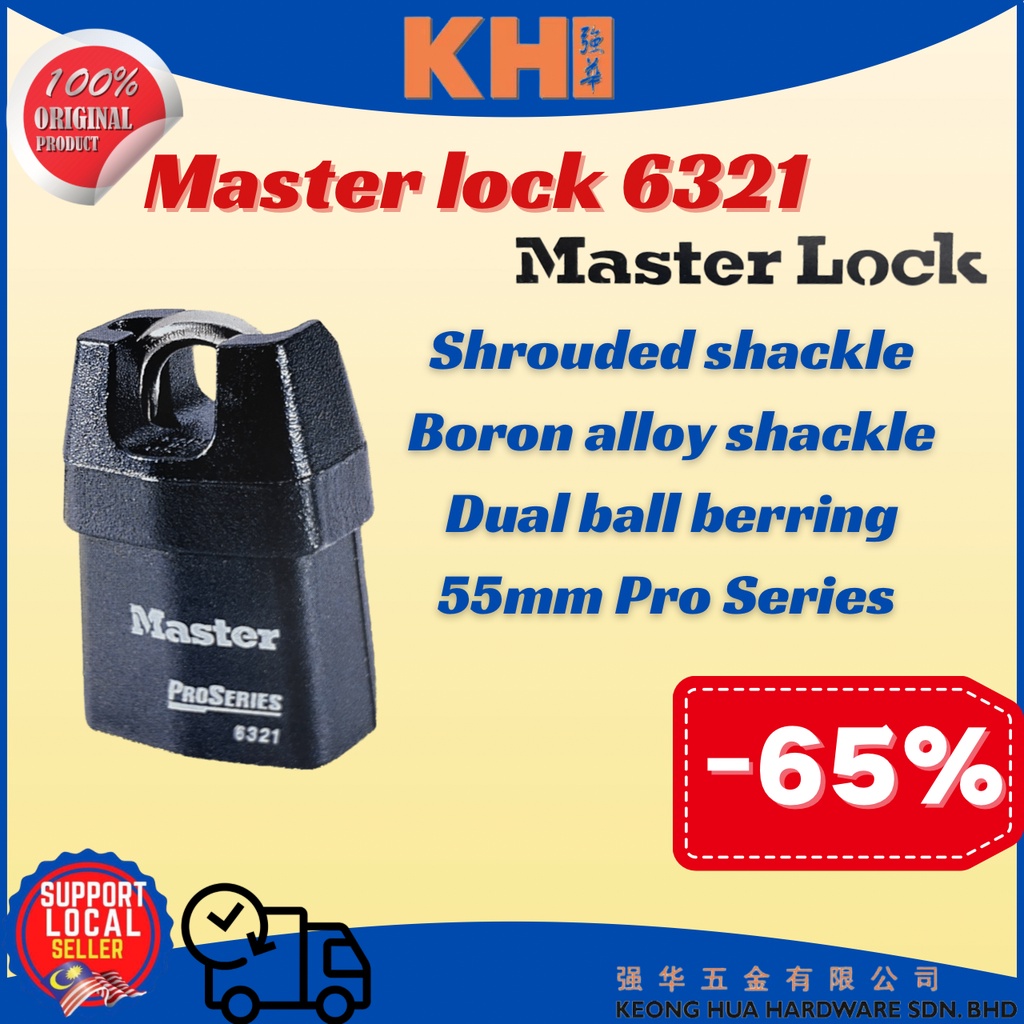 Master Lock 6321 Shrouded shackle 55mm anti-rust | Shopee Malaysia