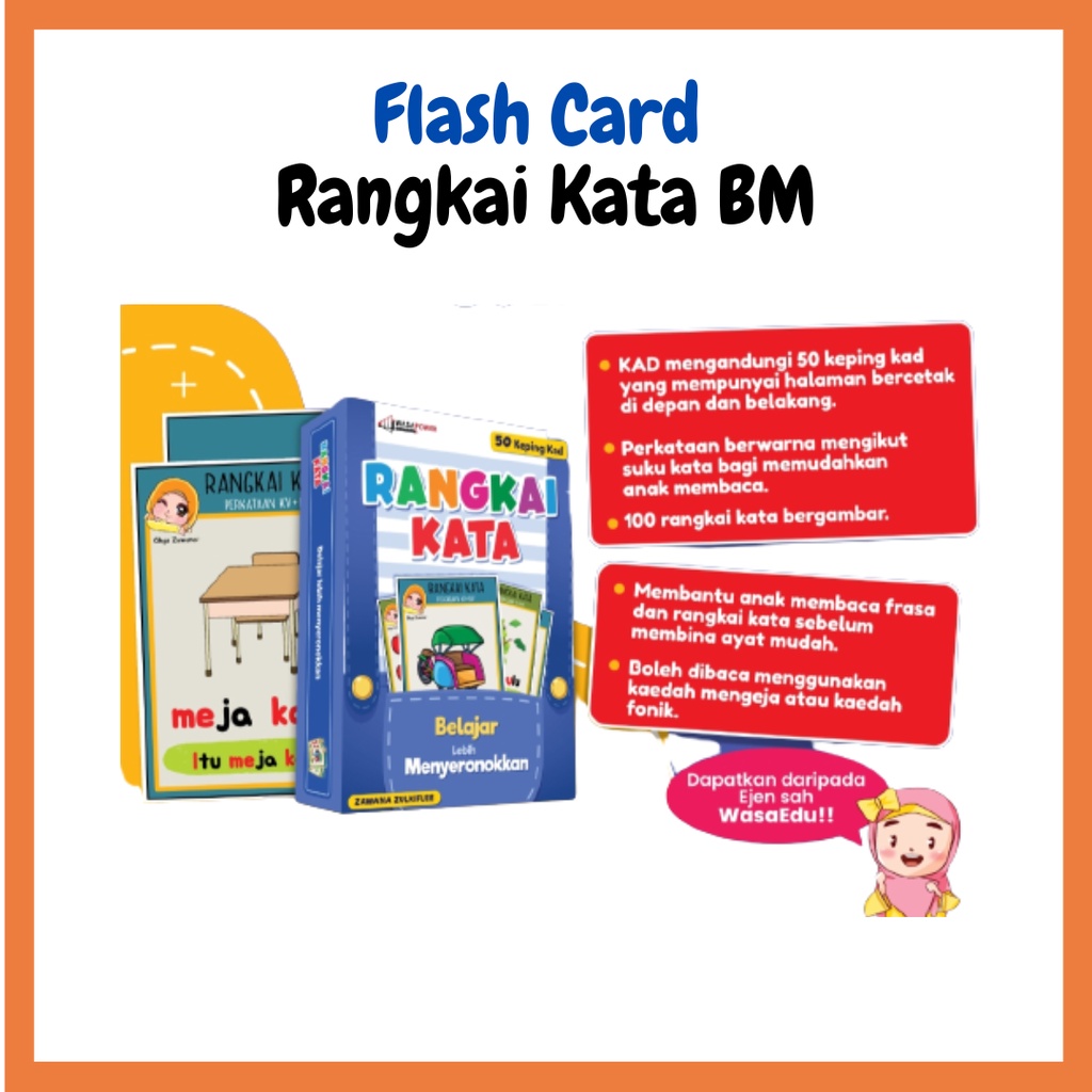 FLASH CARD RANGKAI KATA BM Kad Imbas Belajar Perkataan BM | Shopee Malaysia