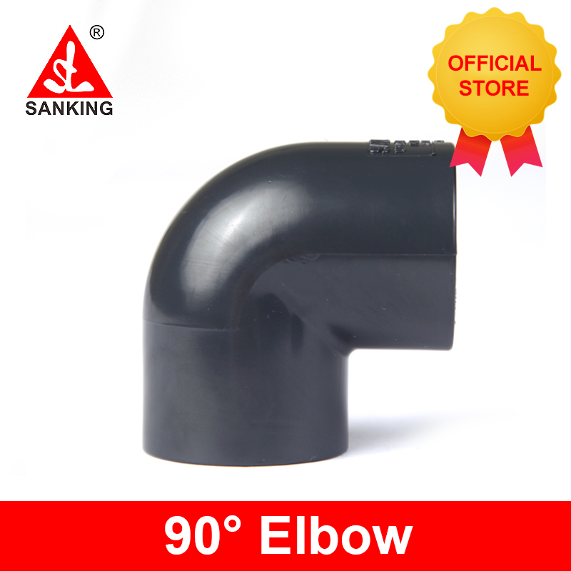 Sanking 20-75mm UPVC 90 Degree Elbow UPVC Home Garden Irrigation Water Pipe Fittings Aquarium ...