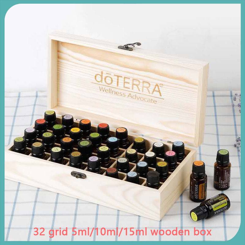 doTERRA 32 Grids Essential Oil box Wooden 5ml 10ml 15ml Boxes Storage ...