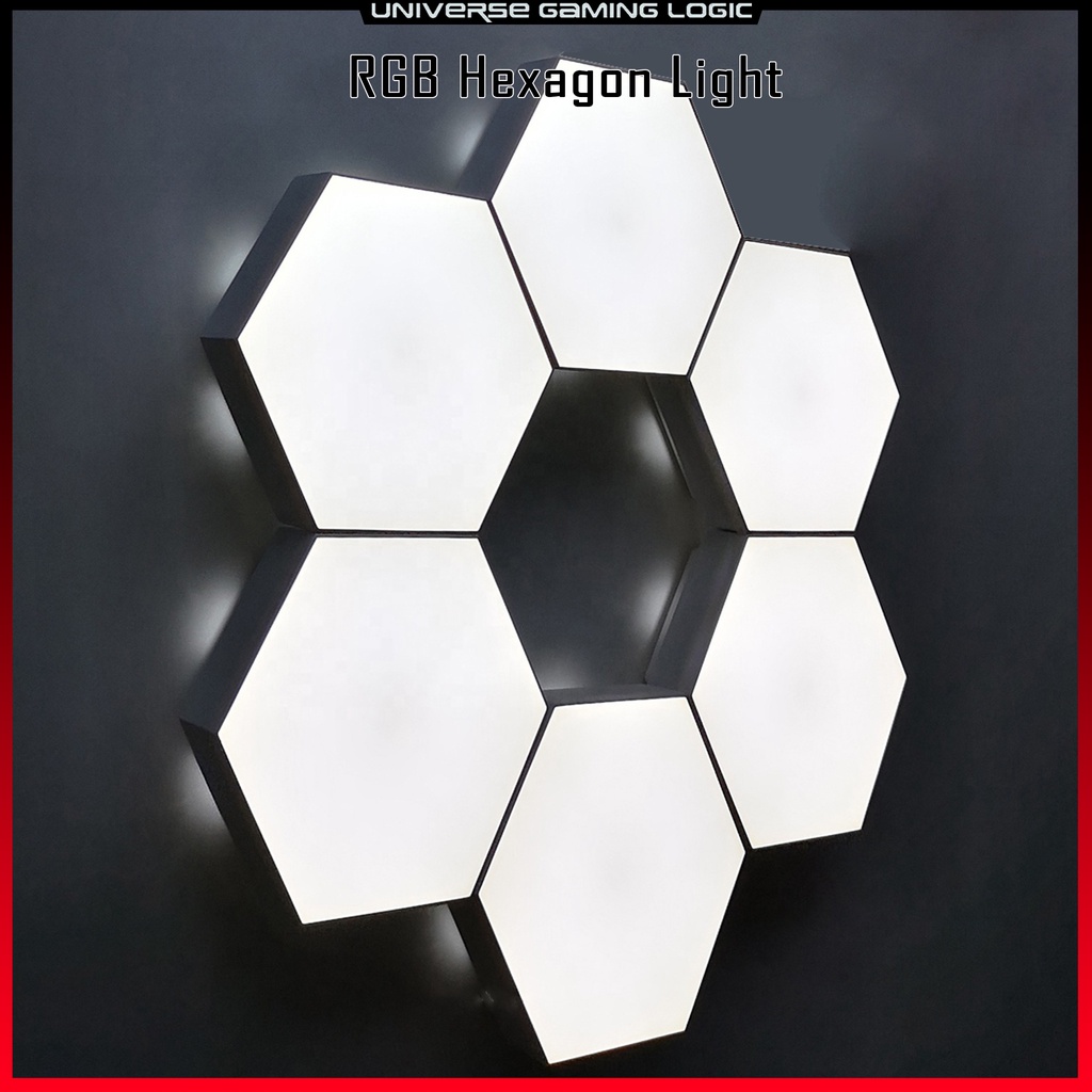 UGL HEXALIGHT 6 in 1 Quantum Hexagon DIY RGB Wall Lamp Honeycomb Module ...