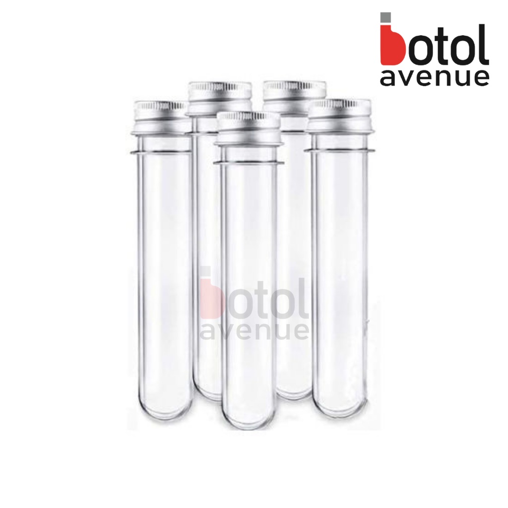 READY STOCK 40ml 55ml Clear Mask Test Tube Bottle With Aluminium Cap ...