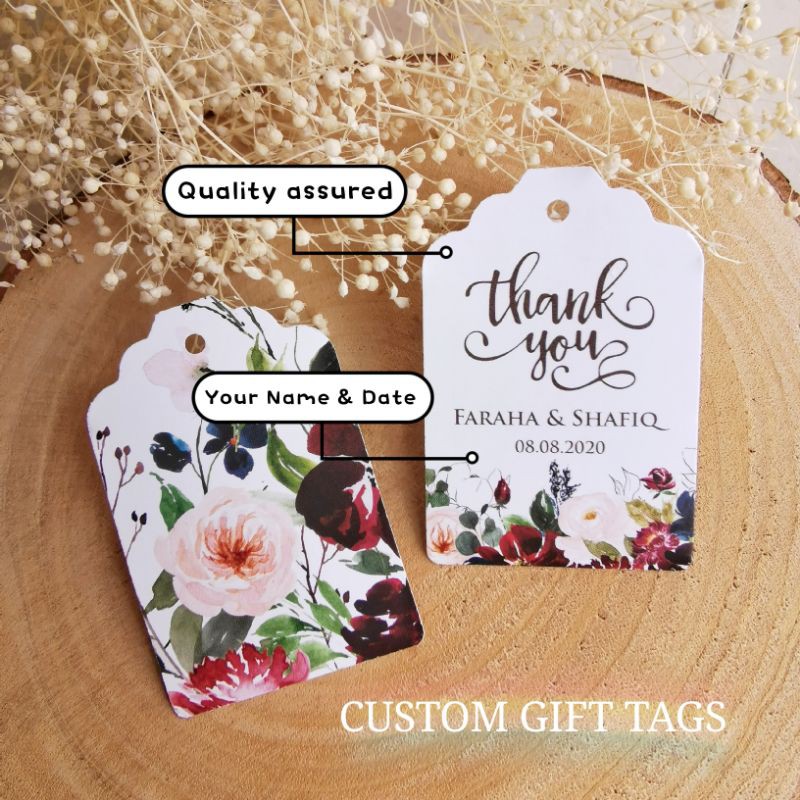 100-500pcs Customized Thank You Tags Printing/ Label Printing/Kahwin ...