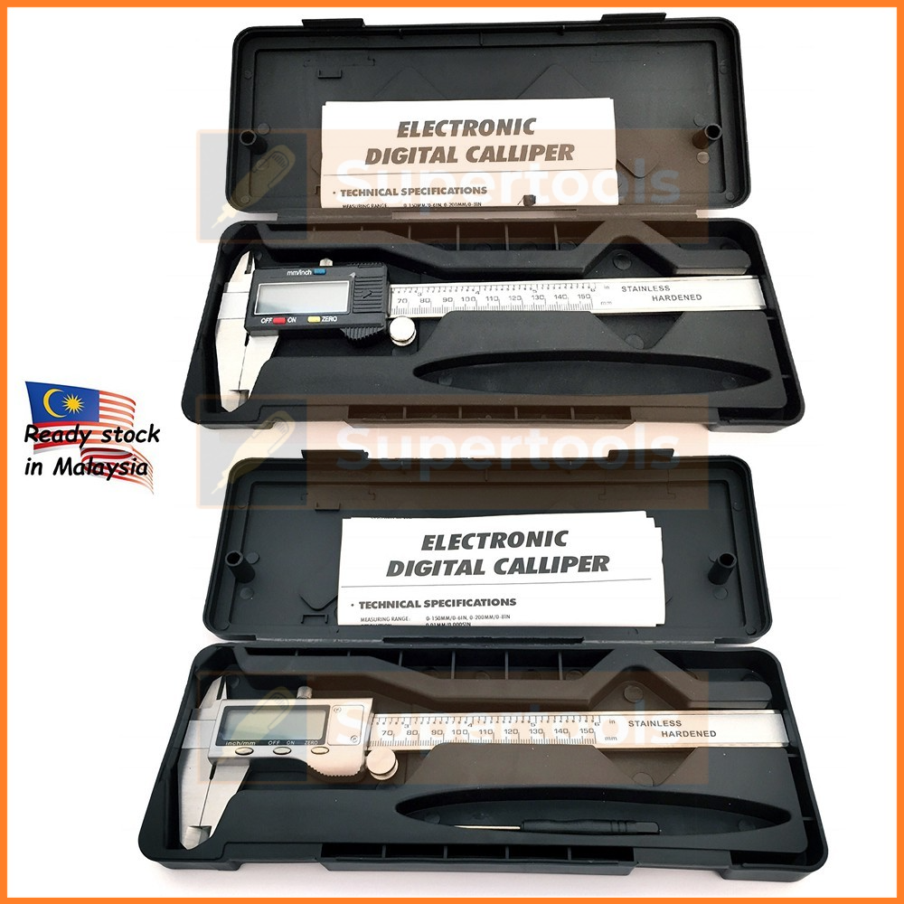 6"inch 150mm Digital Caliper Stainless Steel or Plastic LCD Digital ...