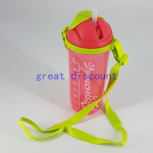Tupperware Straw Tumbler 400ml Red with Strap ( Set of 1 ) | Shopee ...