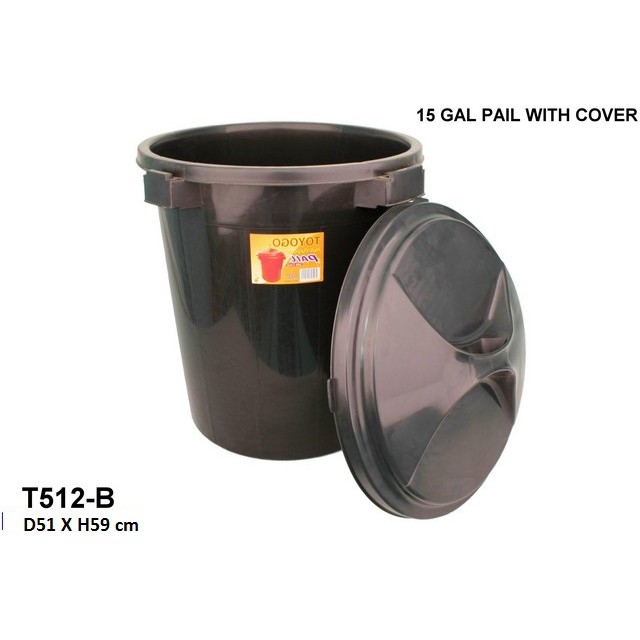 Plastic Water Pail with Lid Baldi Bekas Plastik 57 Litres - Toyogo ...
