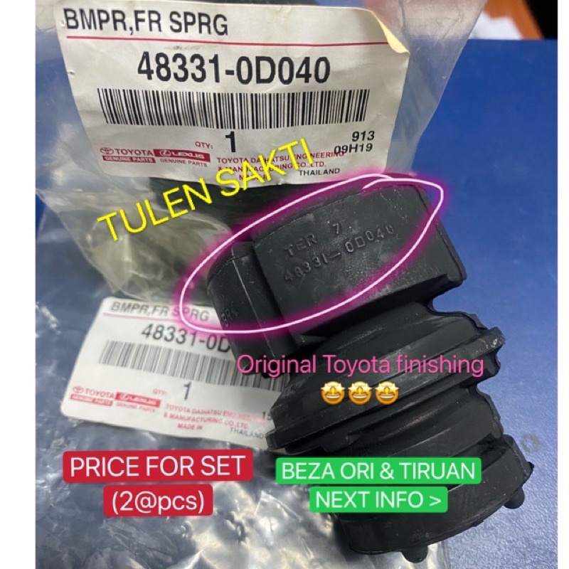 ORIGINAL TOYOTA VIOS NCP42 (2003-2007) FRONT ABSORBER BUSH (2@biji ...