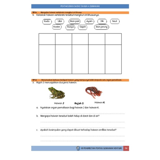 Lembaran Kerja Sains Tahun 4 Himpunan Pelbagai Latihan Sains Tahun 5