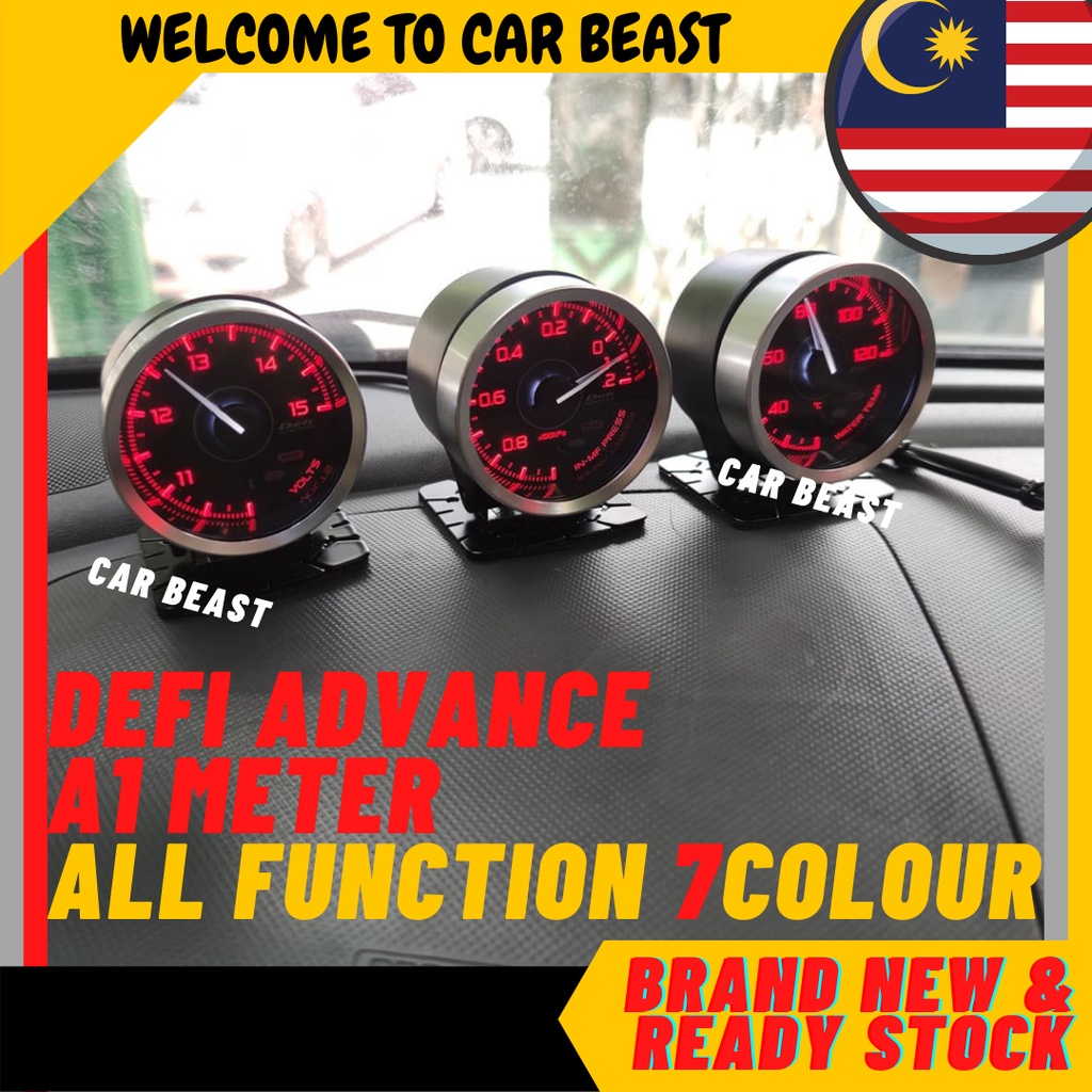 Defi Style Meter Advance A1 - 2.5 Inch/ 60mm Defi Gauge with 7 Color ...