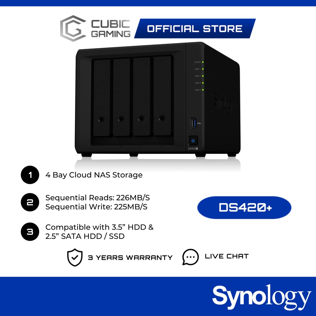 Synology DS420+ NAS DiskStation 4-Bays NAS Enterprise Sata HDD ...