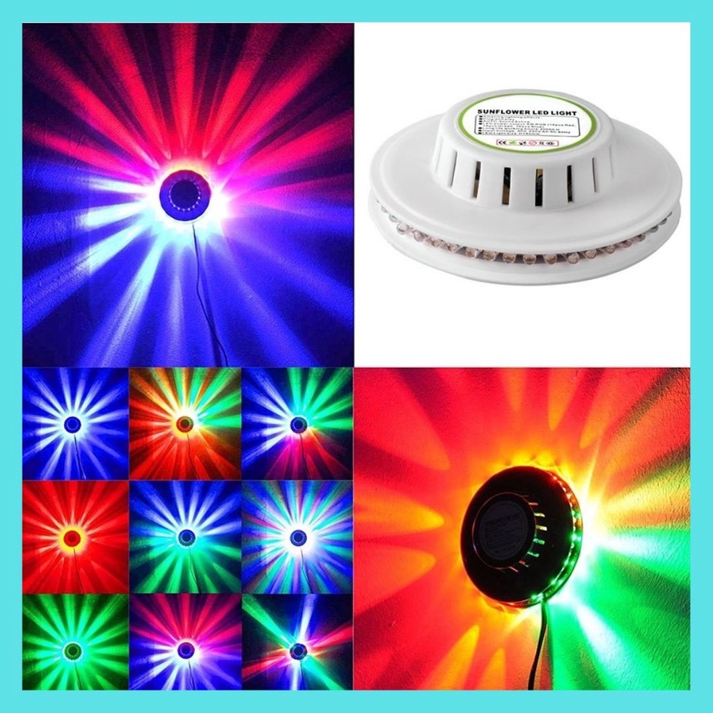 (READY STOCK)RGB Led Party Light Auto Rotating Sunflower Stage Lighting ...
