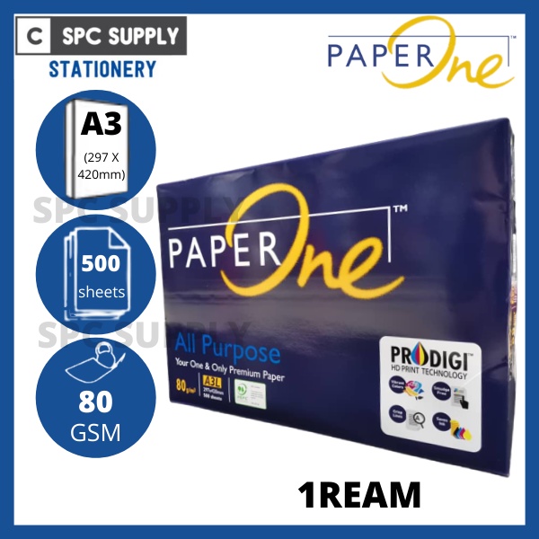 PaperOne A3 Paper 80gsm - 500 SHEETS/Photostat Paper/Copier Paper ...