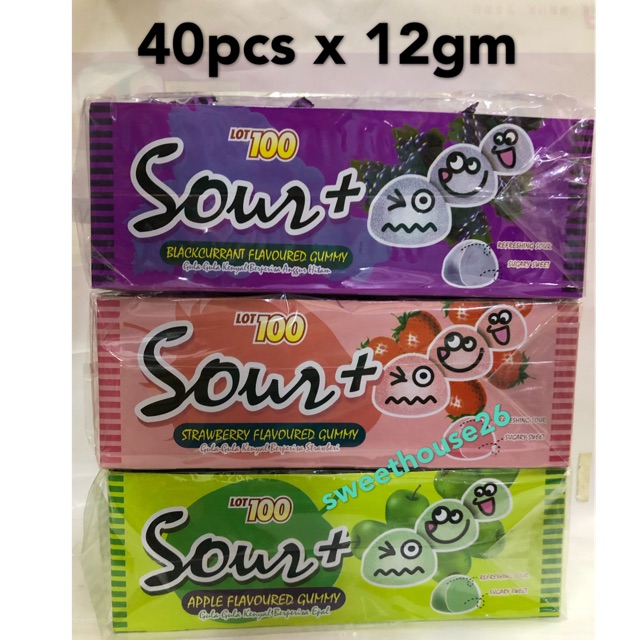 Lot 100 sour gummy candy （ 40pcs x 12gm ） | Shopee Malaysia