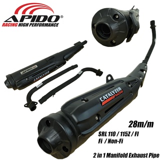 EXHAUST APIDO/NLK LAGENDA SRL110 SRL115Z Fi 2 in 1 miniful manifold Set ...