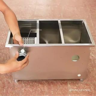 Stainless Steel Grease Trap/Perangkap Minyak Gris 27L/Penapis Minyak ...