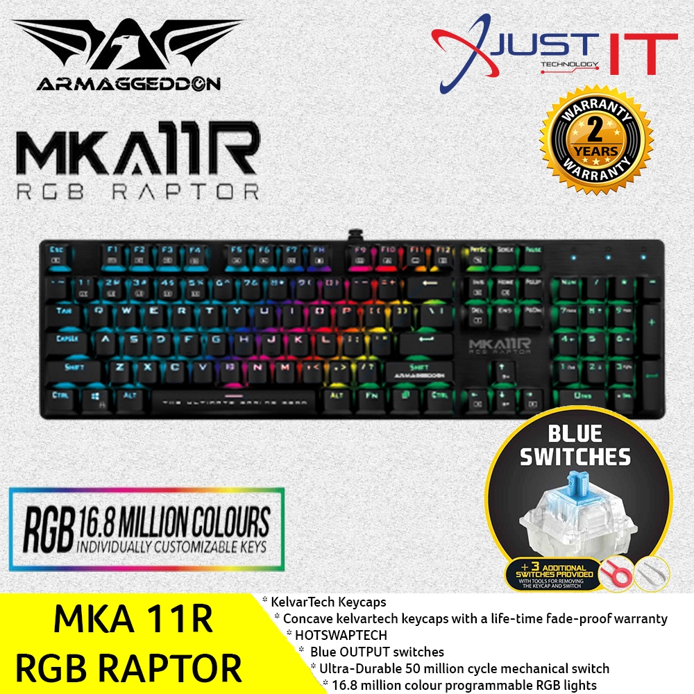 Armaggeddon mka-11r rgb raptor macroable mechanical keyboard | BeeCost