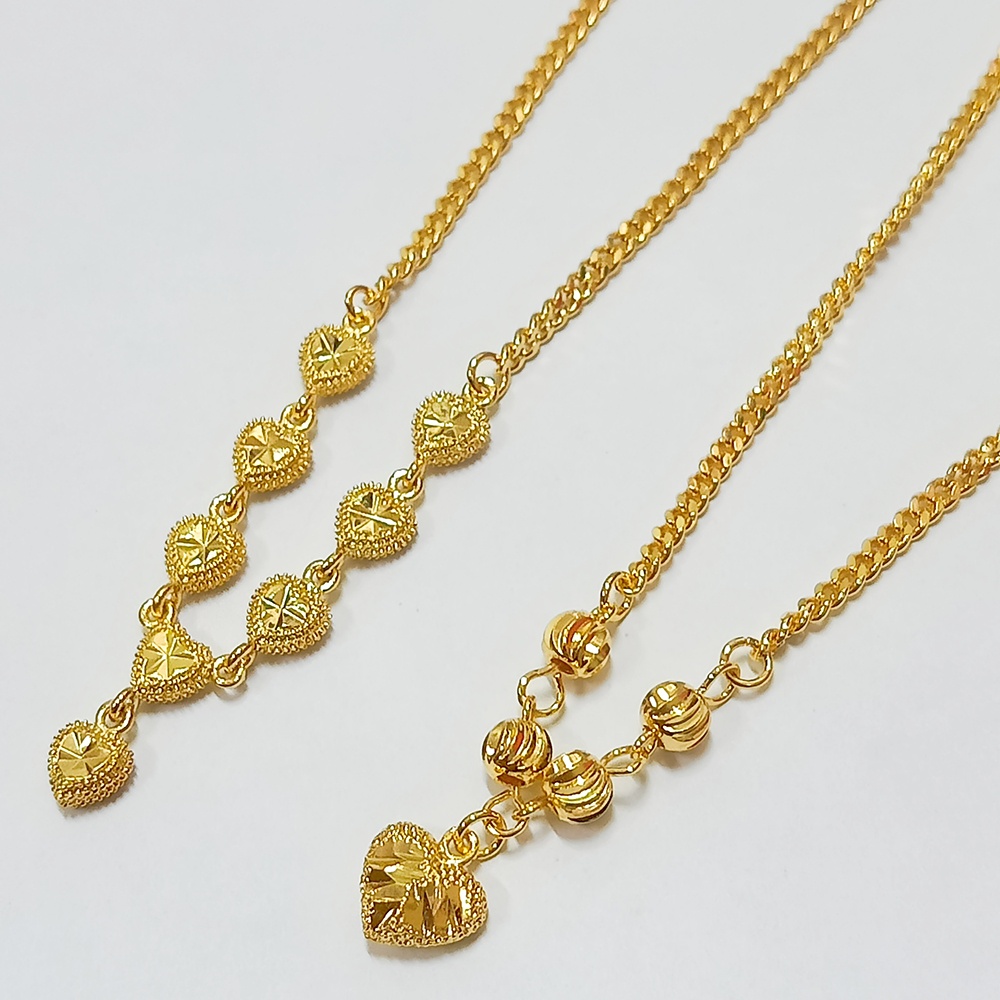 Necklace 3mm Rantai Leher Emas Korea 24k GOLD PLATED | Shopee Malaysia