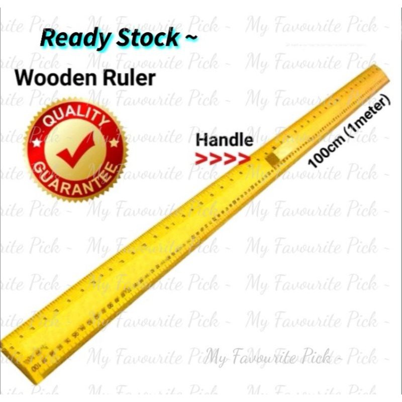 Wood Ruler 100cm 1 Meter with Handle / Pembaris Kayu Cikgu Sekolah | Shopee Malaysia