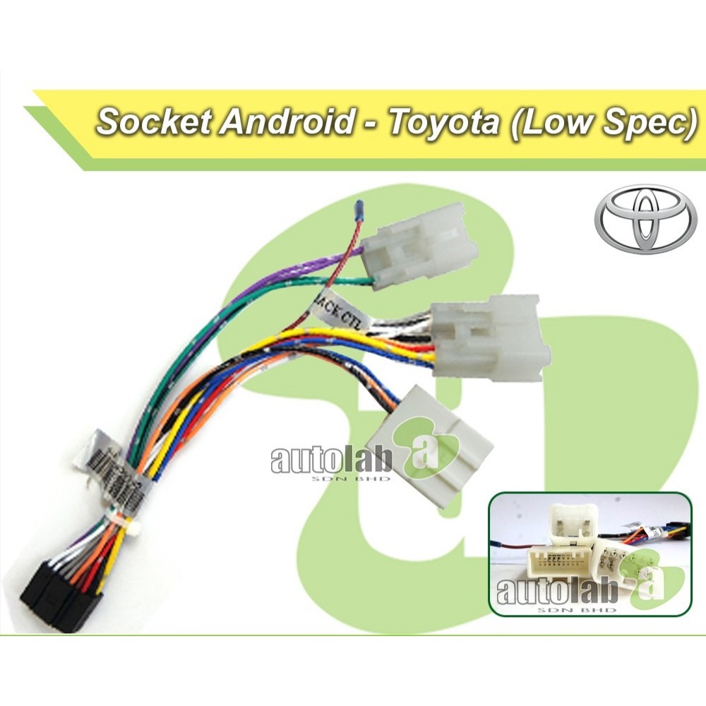 Car Stereo Power Harness Socket Toyota 3 Head (Low Spec) For Android ...